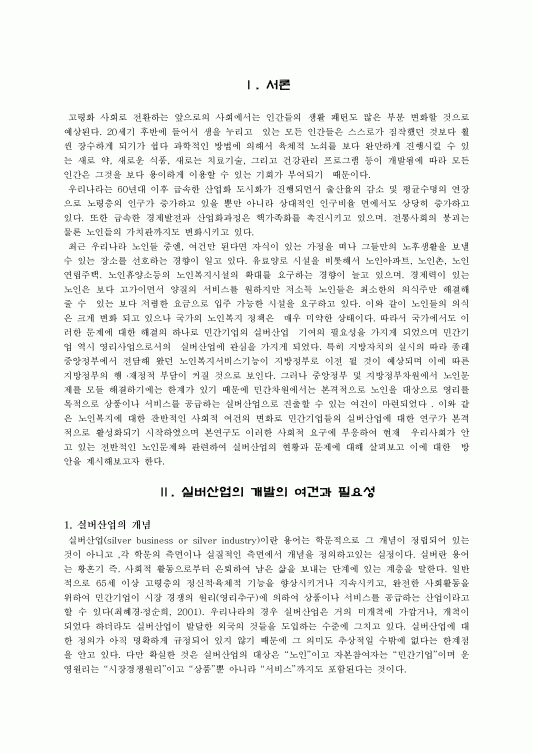 실버산업 - 노인복지시설의 문제점