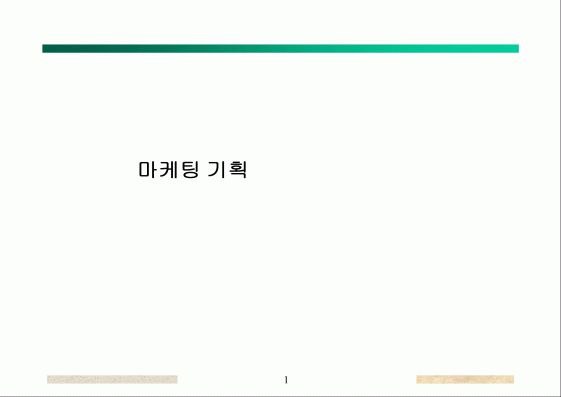 마케팅 기획 레포트 자료