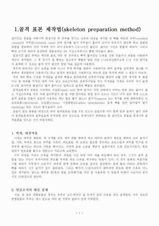 골격표본제작