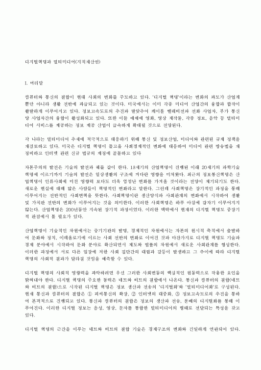 디지털혁명과 멀티미디어
