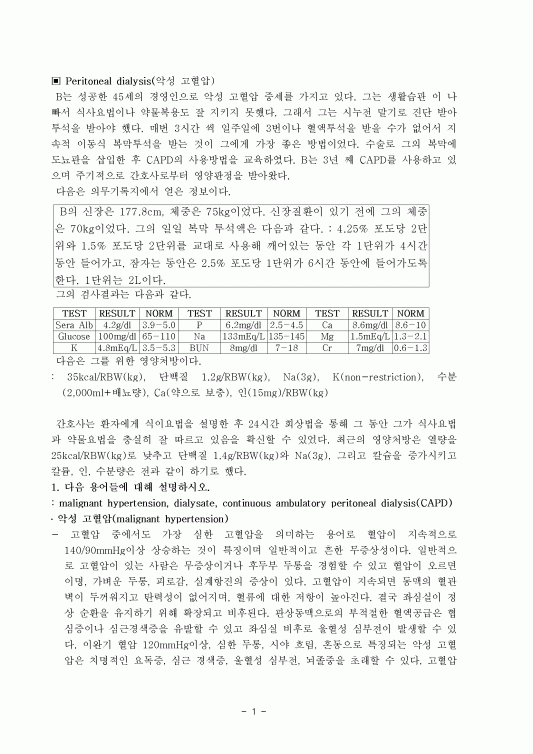 악성 고혈압 레포트 자료