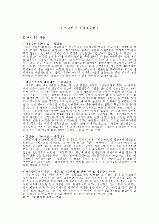 두 개의 성, 하나의 인간