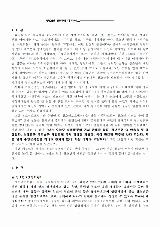 청소년은 보호해야할 대상인가