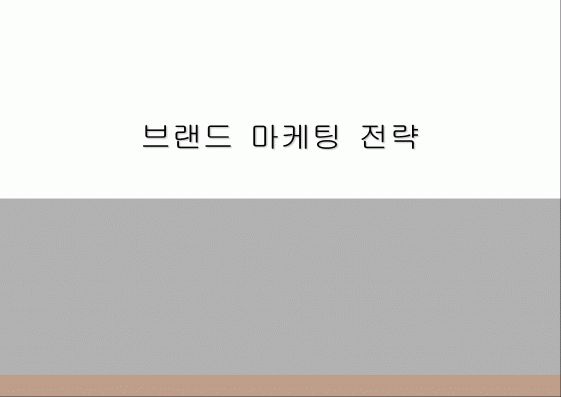 브랜드 마케팅 전략 [마케팅]