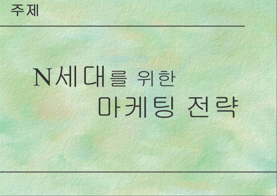 N세대를 위한 마케팅 전략