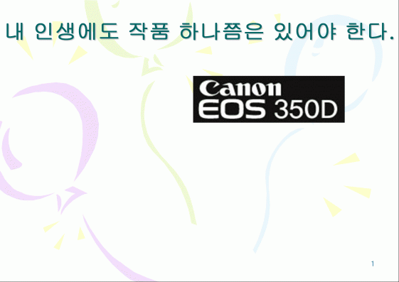 캐논 EOS 350D 마케팅 전략기획서