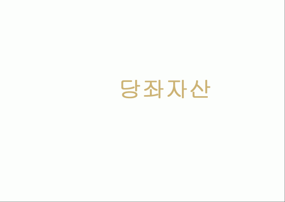 당좌자산 레포트 자료