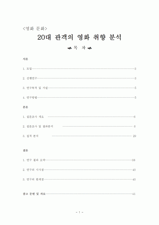 20대 관객의 영화취향 분석