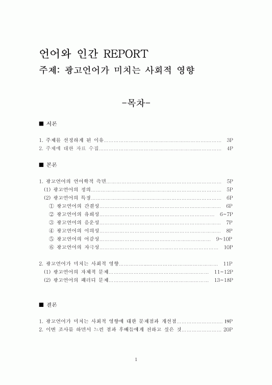 광고언어가 미치는 사회적 영향