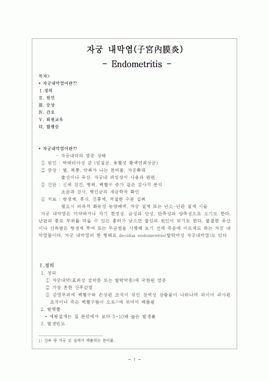 자궁 내막염(子宮內膜炎)