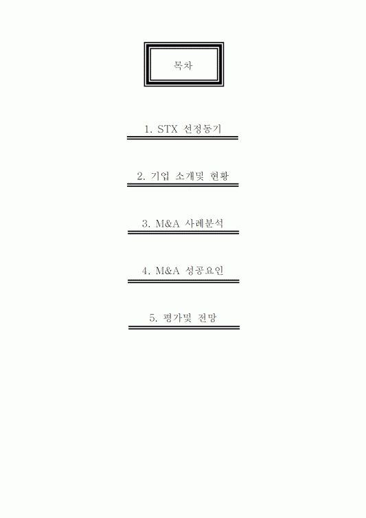 기업인수합병(M&A)의 성공사례 -STX조선 사례 분석 및 평가와 전망(2007년  추천 우수 레포트 선정)