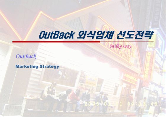 아웃백 전략 기획서 (성공전략 보고서)