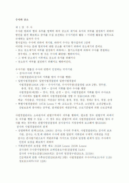 수사와 공소 레포트 자료