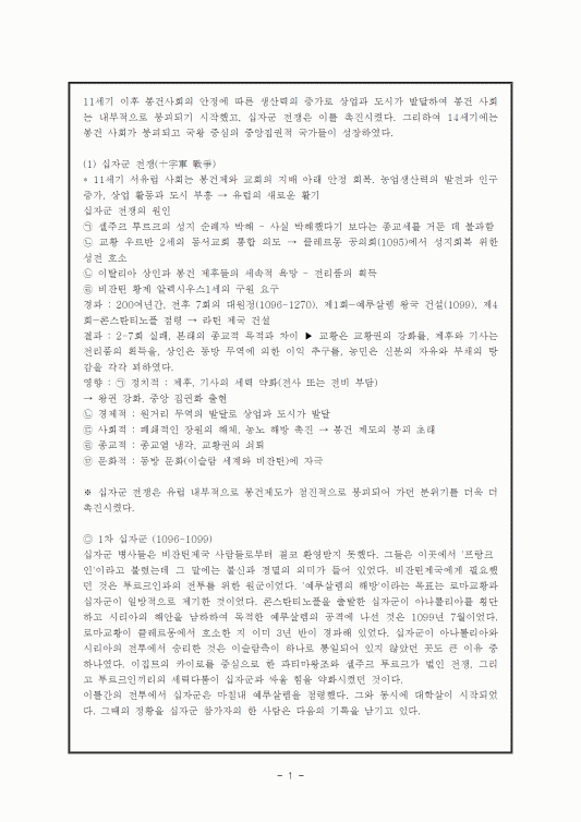 중세시대의 중요사건