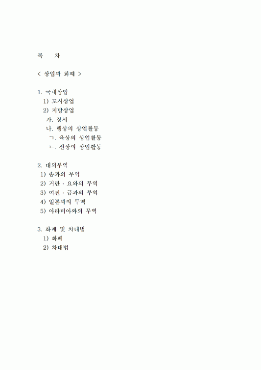 상업과 화폐 레포트 자료