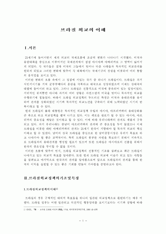 브라질 외교정책의 이해