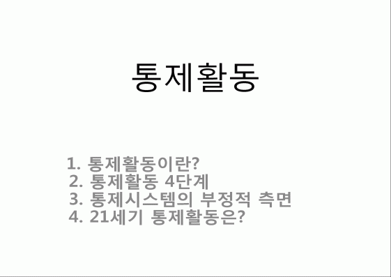 [경영] 통제활동 연구