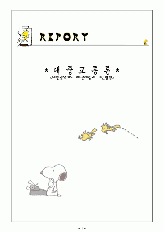 대전광역시의 버스문제점과 개선방향