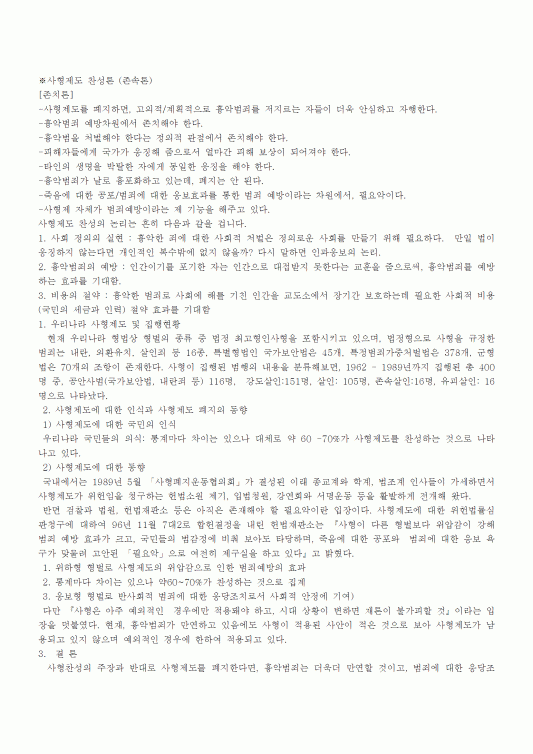 사형제도 찬반론