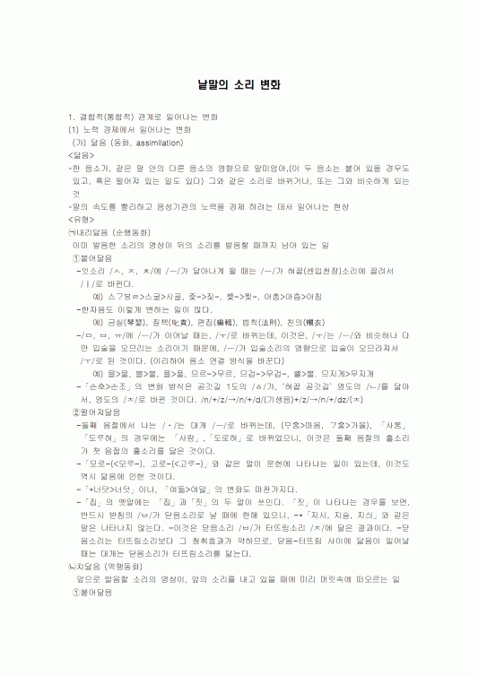낱말의 소리 변화