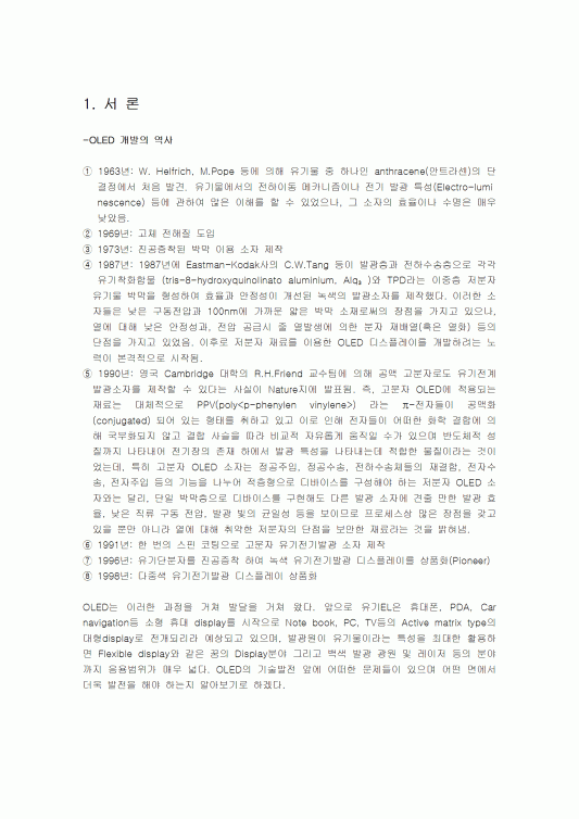 OLED에 대한 조사