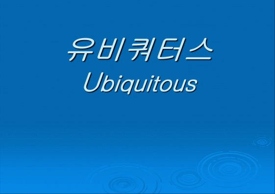 유비쿼터스 컴퓨팅 시대에 우리나라가 나아가야 할 길