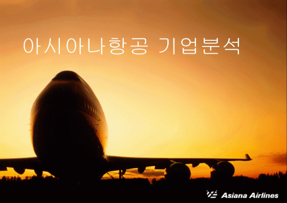 [기업분석] 아시아나항공 기업분석