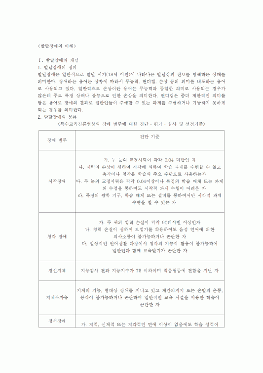 발달장애의 이해