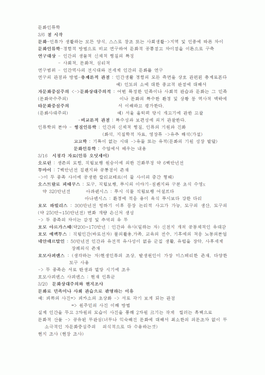 문화인류학 레포트 자료