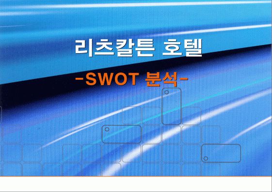 [마케팅]리츠칼튼 호텔의 swot분석