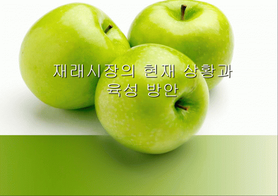 재래시장의 현재상황과 육성방안