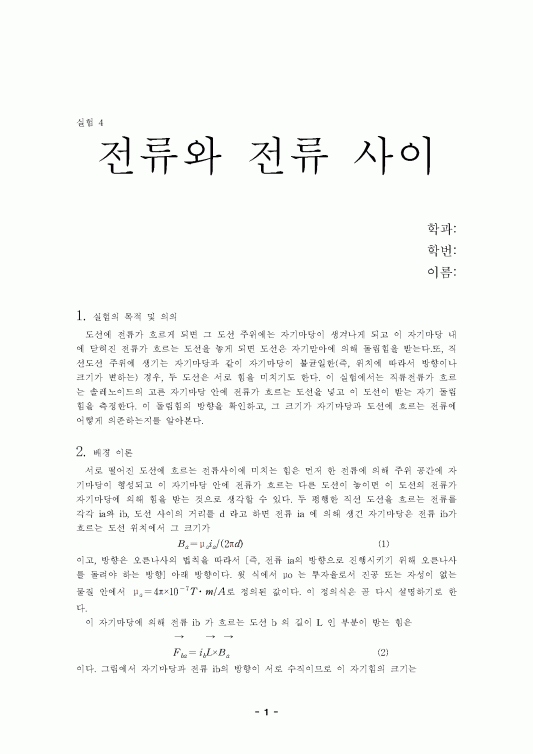 물리실험-[전류와 전류 사이]