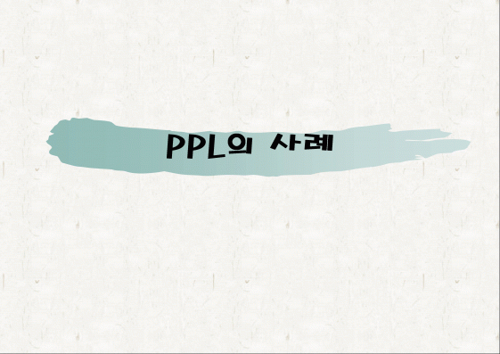 PPL의사례 레포트 자료