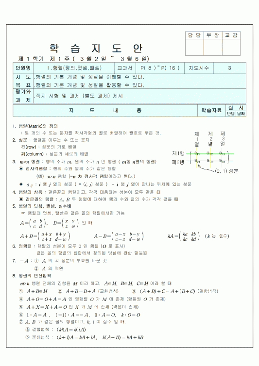 수학 - 학습 지도안