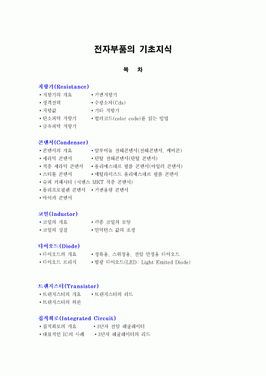 전자부품 기초 조사