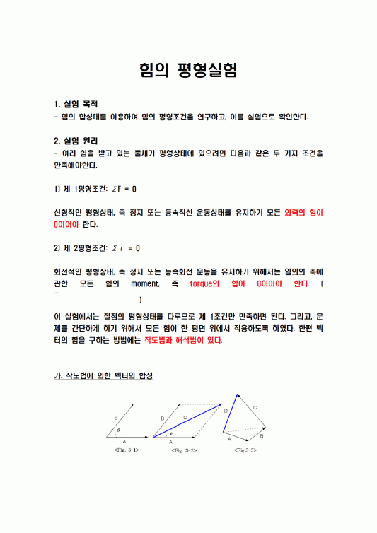 힘의 평형실험