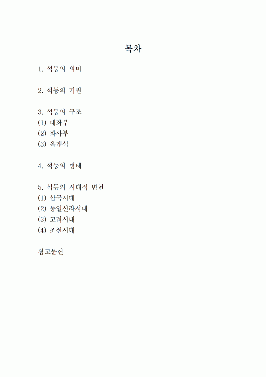 석등(石燈) 레포트 자료