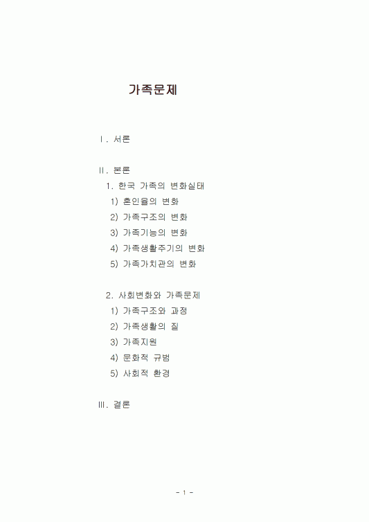 [인문과학] 가족문제