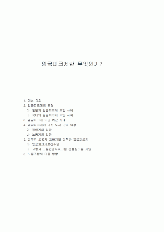 임금피크제란 무엇인가?