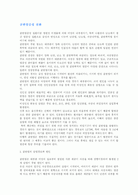 골반염증성질환의 문헌고찰과 간호진단