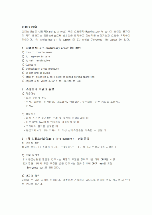 심폐소생술에 대해