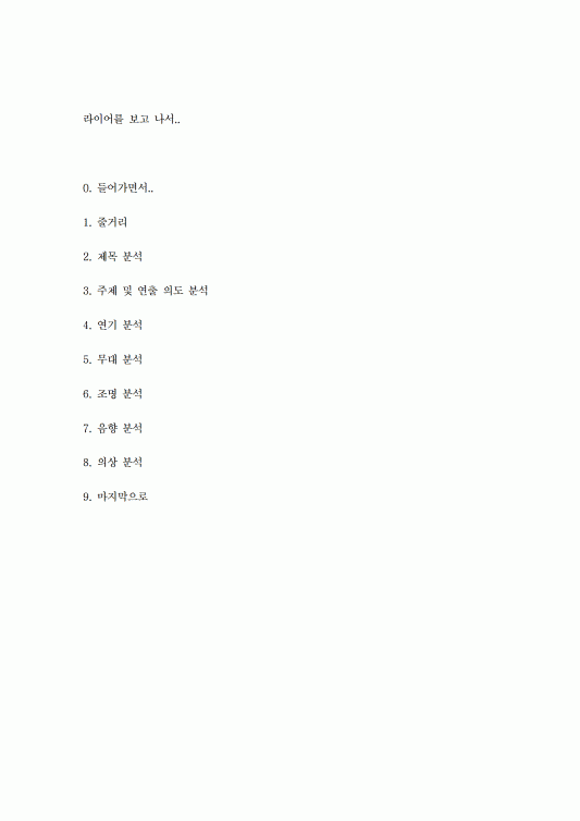 연극 [라이어] 감상