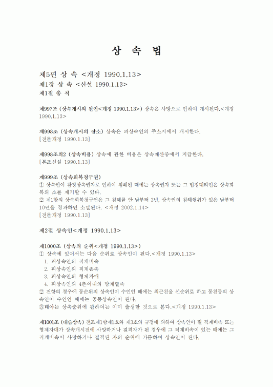 상속법에 대한 정리
