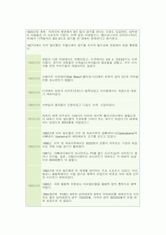 비치발리볼 레포트 자료