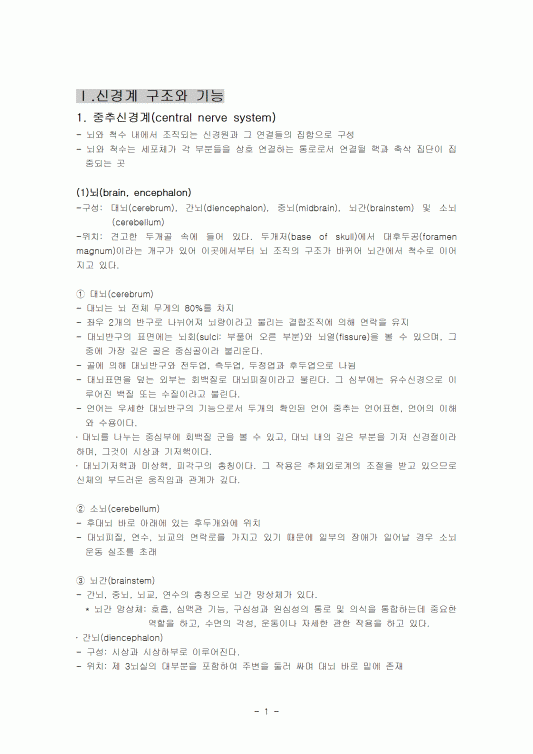 [독후감/서평/요약] 신경계 구조와 기능
