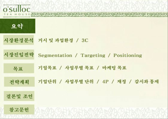 [마케팅] 오설록 마케팅 분석