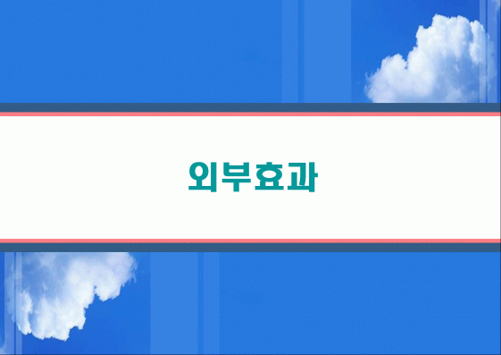외부효과 레포트 자료