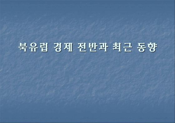 북유럽 경제 전반과 현재의 동향(PPT)