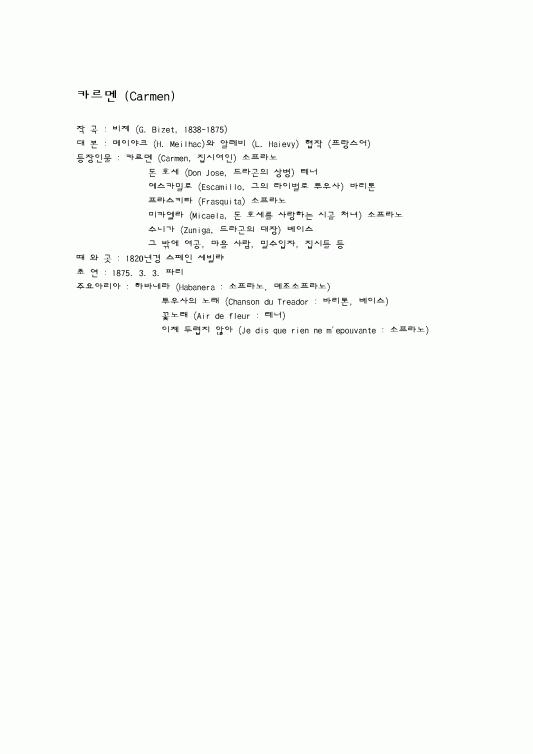 카르멘을 보고..