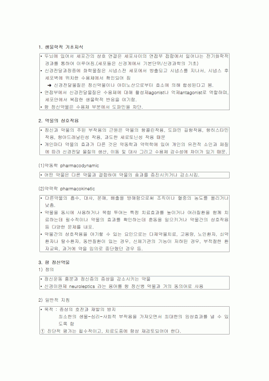 [정신간호] 약물요법